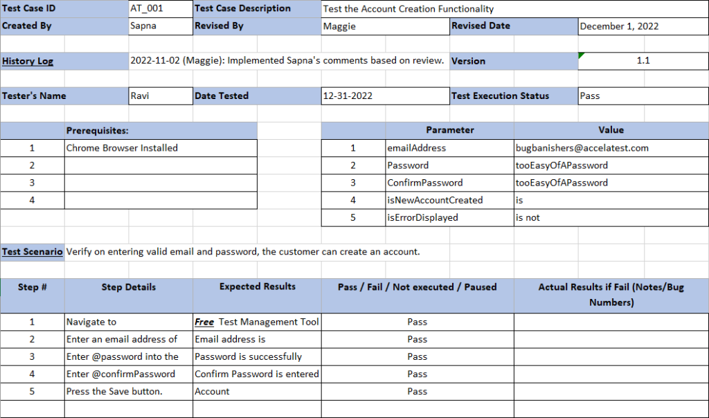 Sample Test Case Template With Test Case Examples 51 OFF